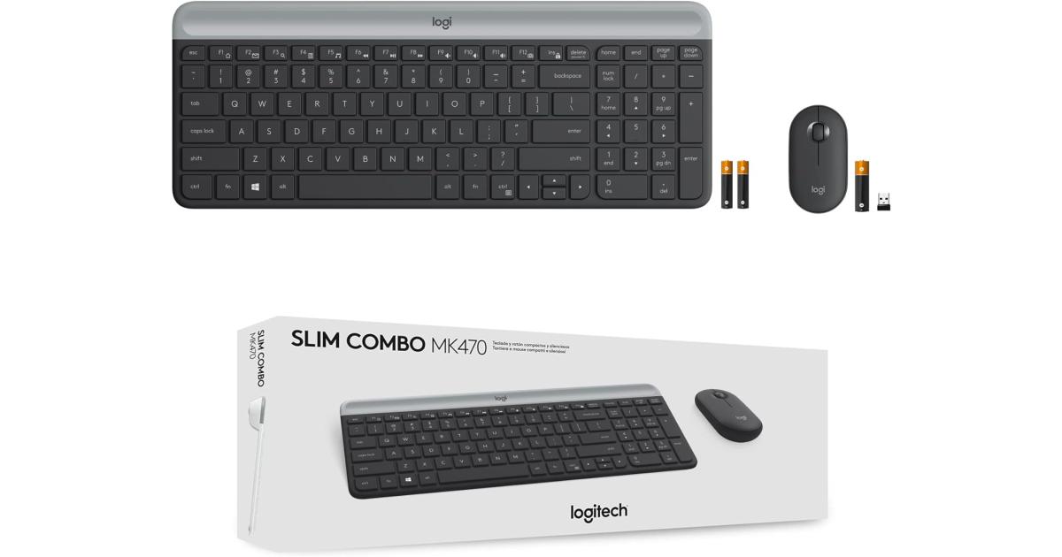 Logitech MK470 Slim Wireless Keyboard and Mouse Combo - Graphite ...